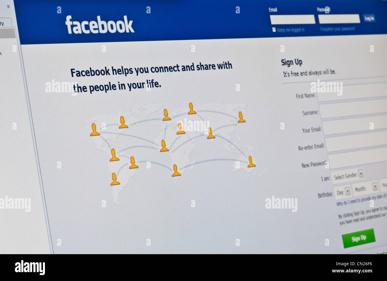 Facebook web page Stock Photo - Alamy