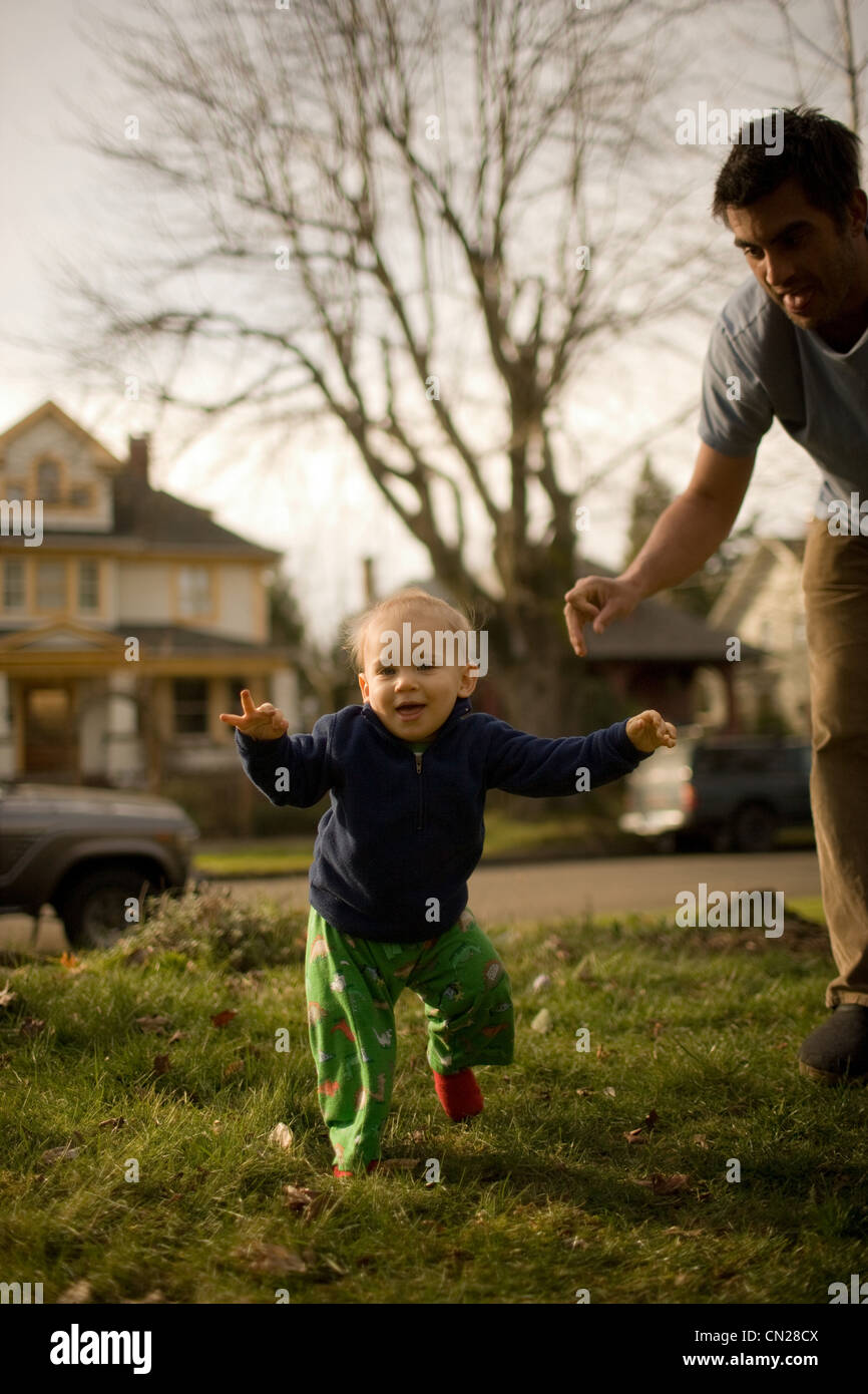 Father educating baby hi-res stock photography and images - Alamy