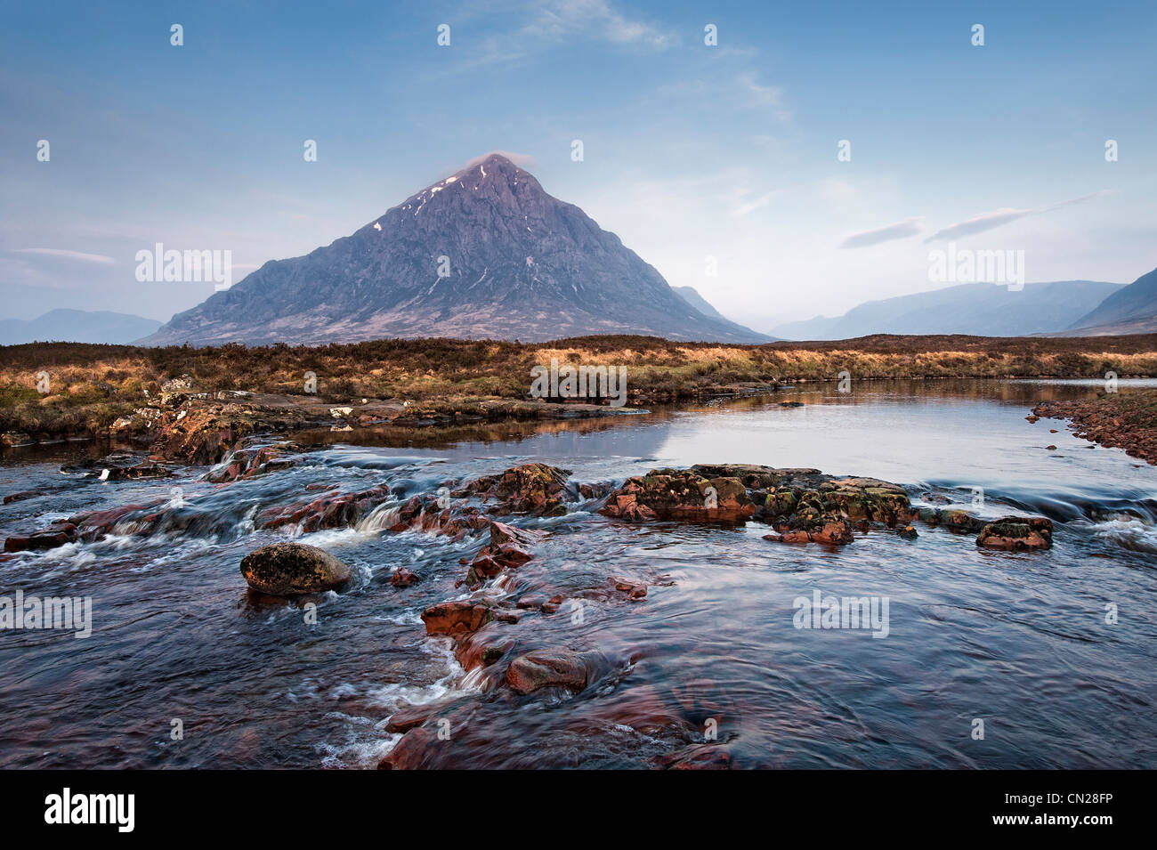 Stob Dearg the main peak of Buachaille Etive Mor seen from the River ...