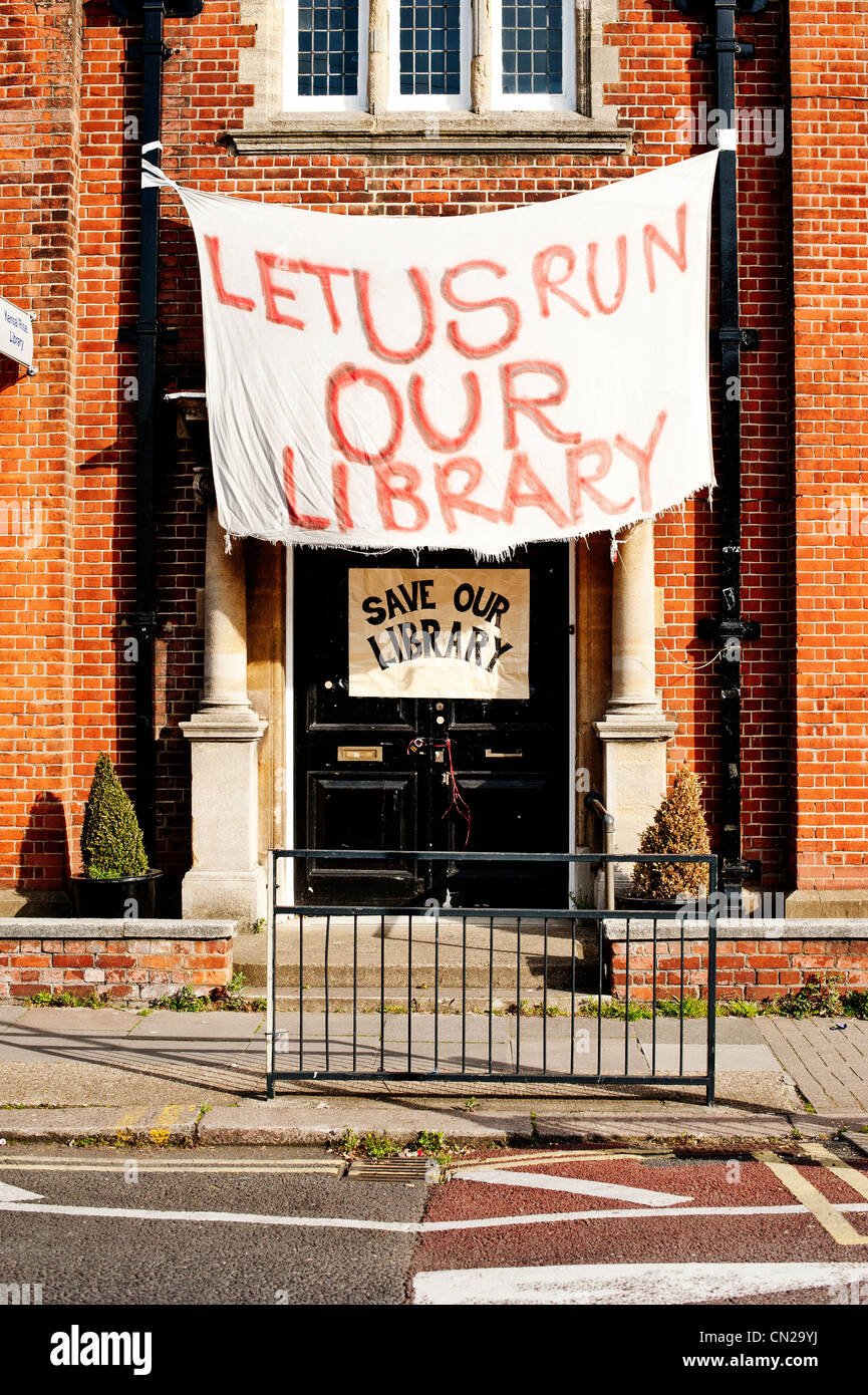 Save Our Library Stock Photo - Alamy