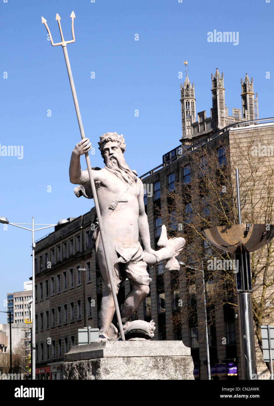 Neptune Statue Broad Quay Bristol city centre Stock Photo - Alamy