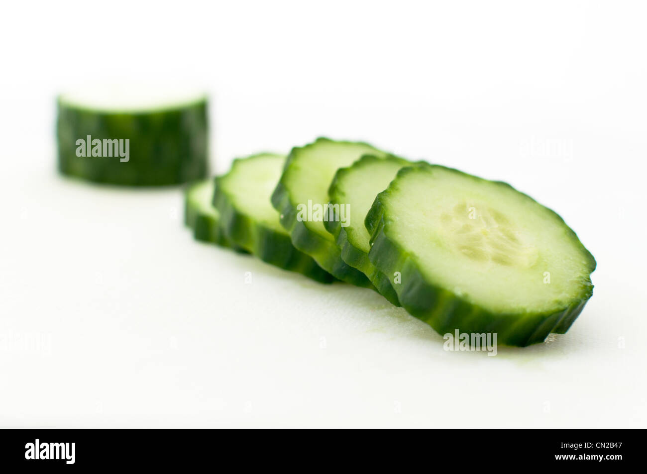 sliced cucumber stacked Stock Photo - Alamy