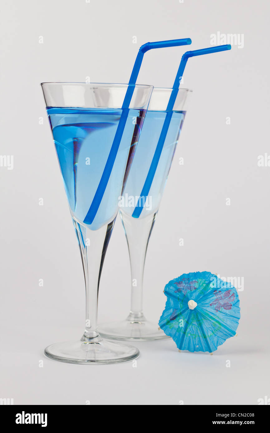 Two Blue Cocktails Stock Photo - Alamy