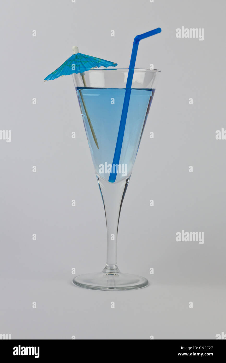 Single Blue Martini Stock Photo - Alamy
