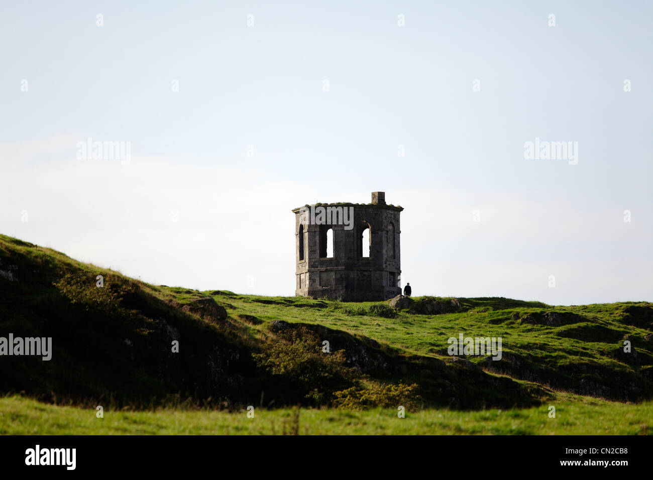 Remains of Castle Semple Temple, or Hunting Tower, built in the 1700's ...