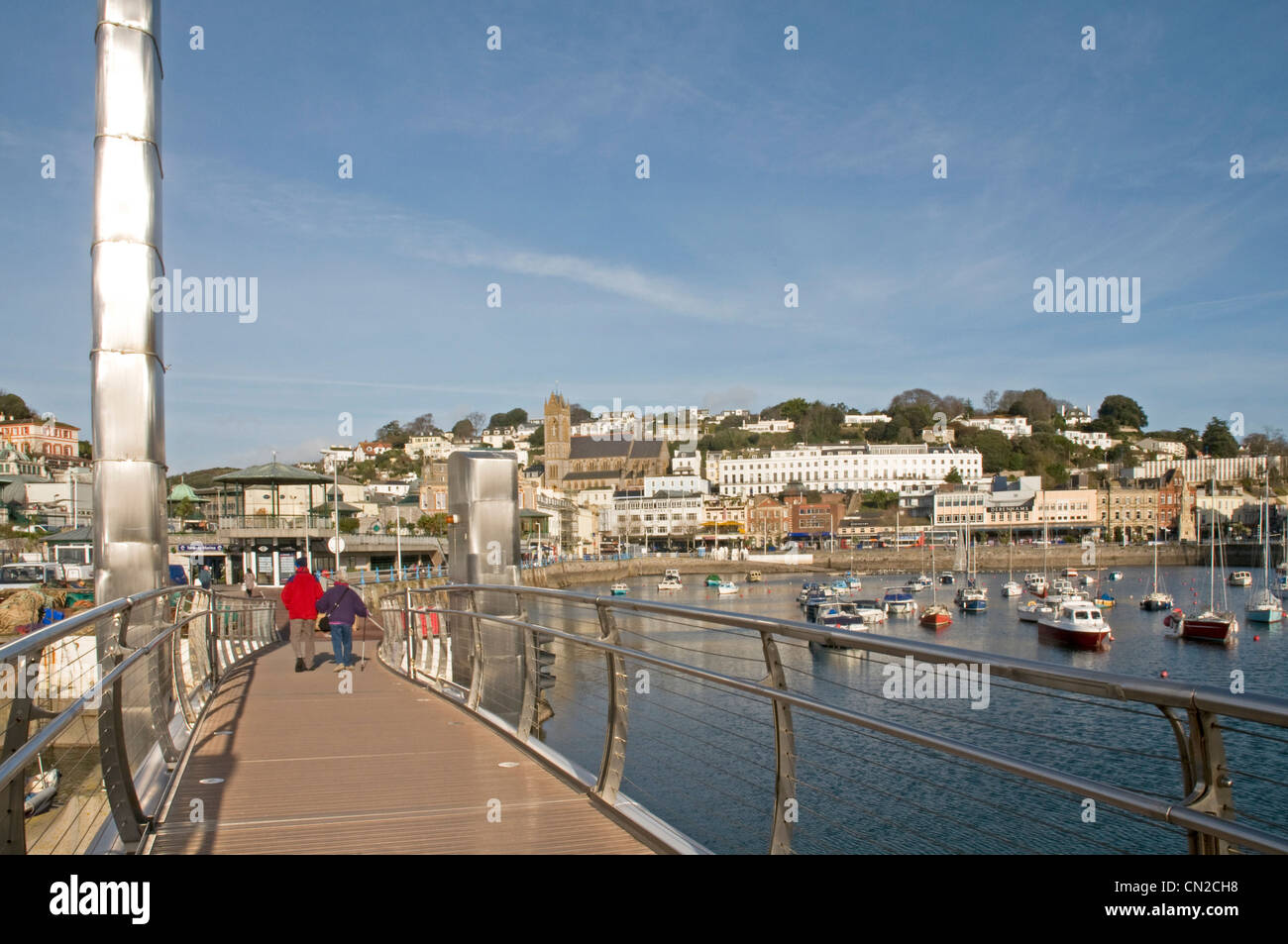 The inner harbour and bridge at Torquay, Devon Stock Photo - Alamy