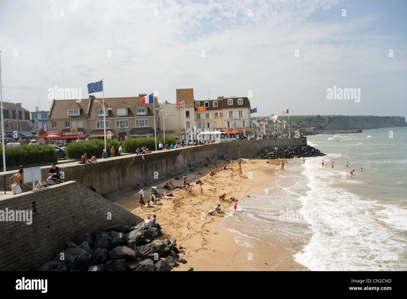 The front and beach at Arromanches in Normandy France Stock Photo - Alamy