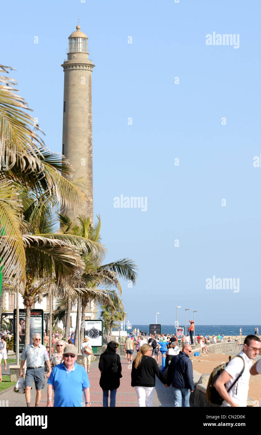 Lighthouse, Maspalomas lighthouse, Gran Canaria, Canary Islands Stock ...