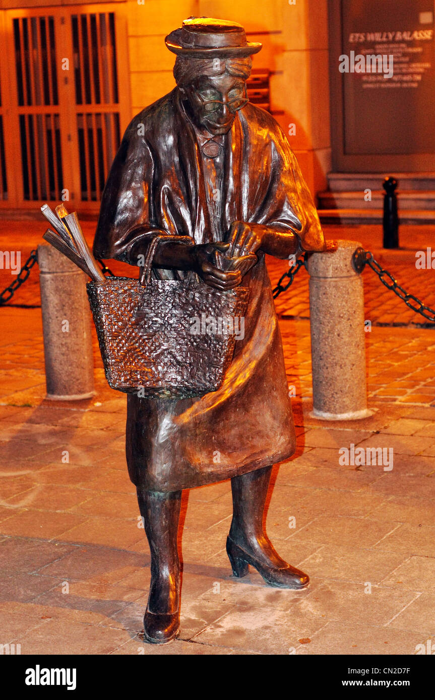 Belgium, Brussels, Old Woman Statue Stock Photo - Alamy