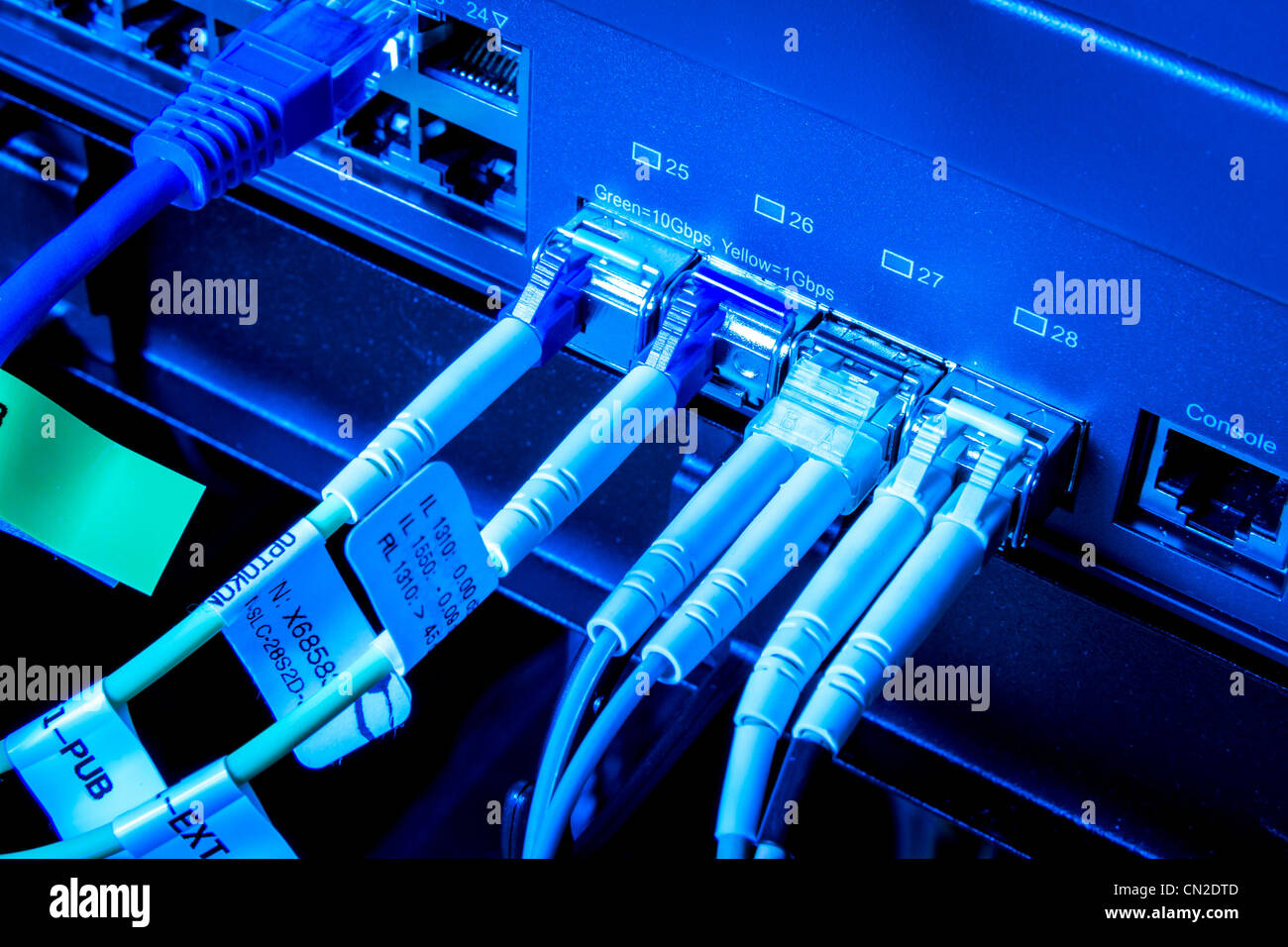 optic fiber cables connected to data center Stock Photo - Alamy