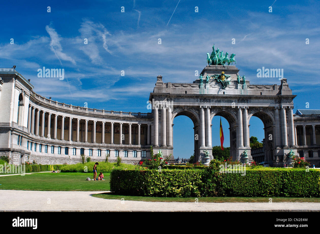 Belgium. Brussels. Triumphal Arch at Parc du Cinquantenaire Stock Photo ...
