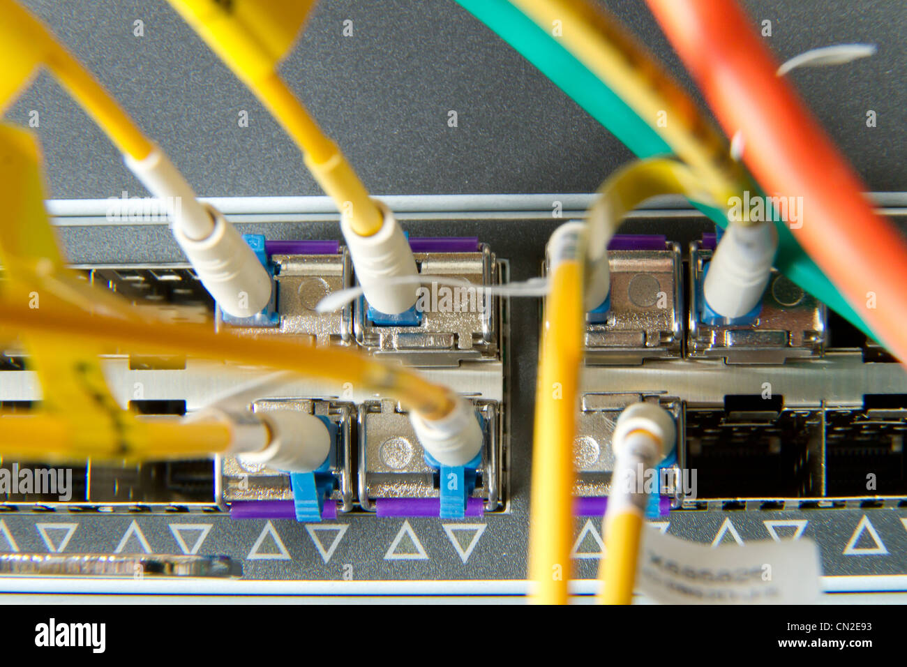 optic fiber cables connected to data center Stock Photo - Alamy
