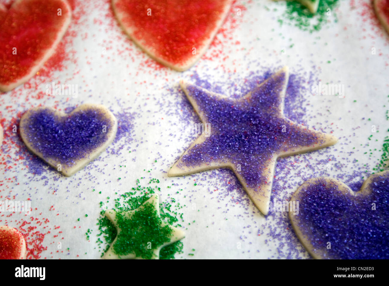 Star and Heart Shaped Cookies Stock Photo - Alamy