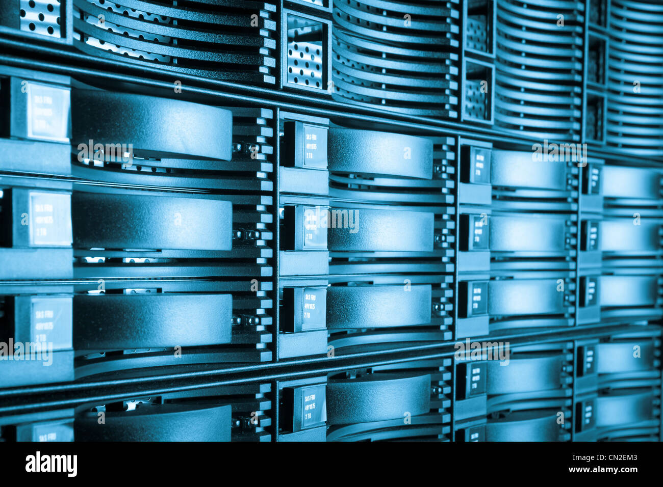 detail of data center with hard drives Stock Photo - Alamy