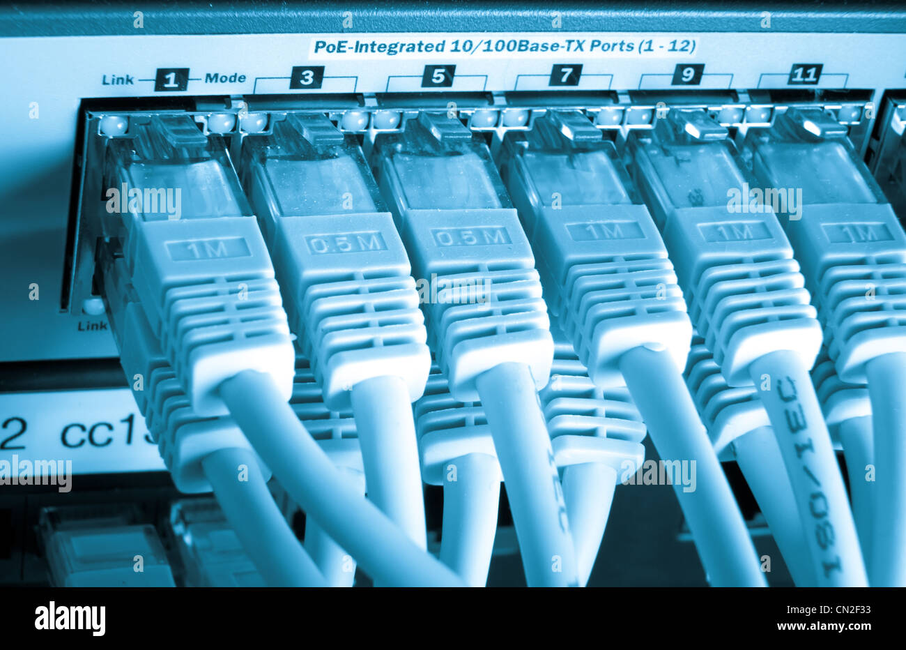 Network switch connected cable rj45 hi-res stock photography and images - Alamy