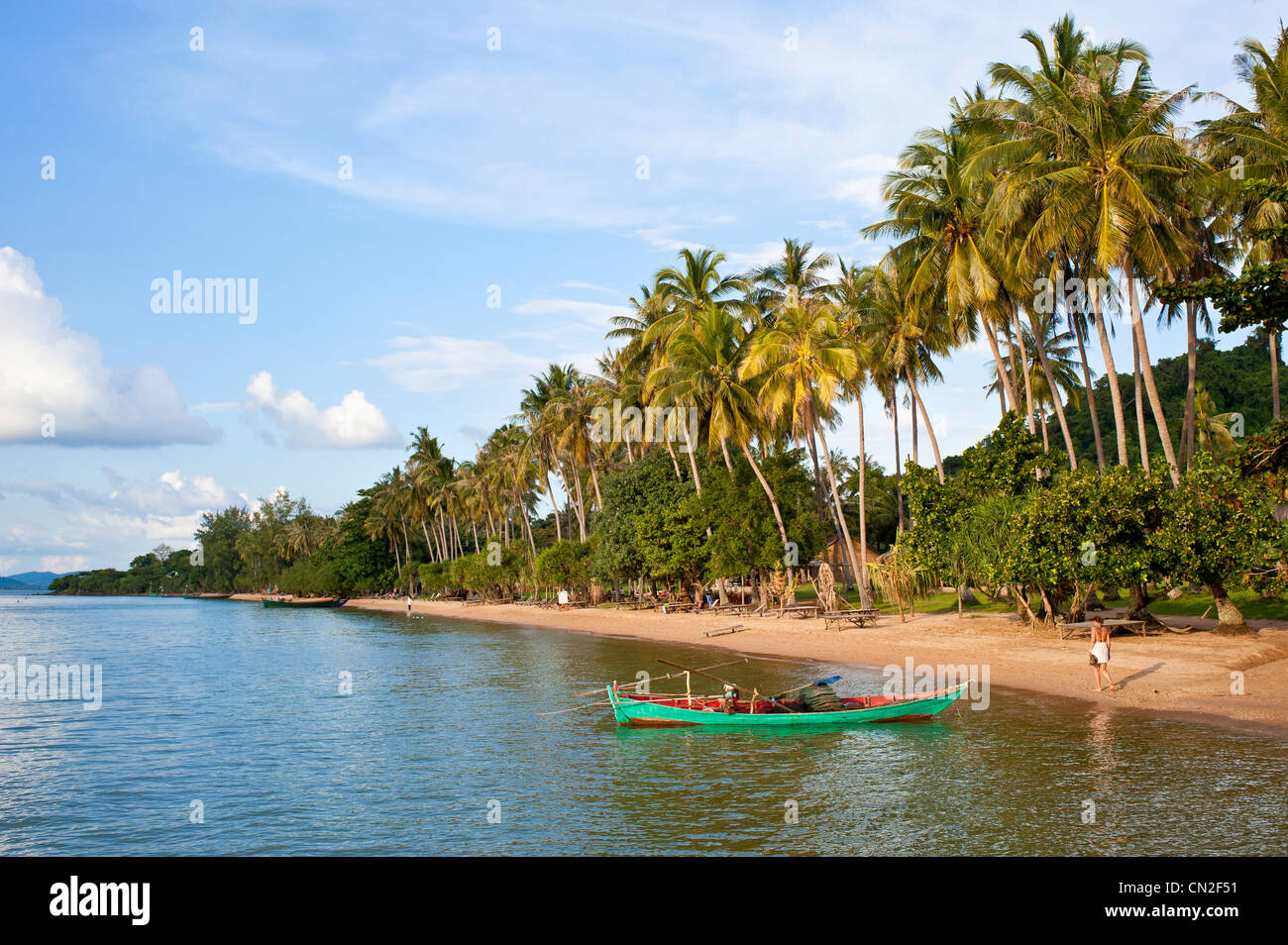 Cambodia, Kampot Province, Tonsay Island (Island of Rabbits), the beach ...