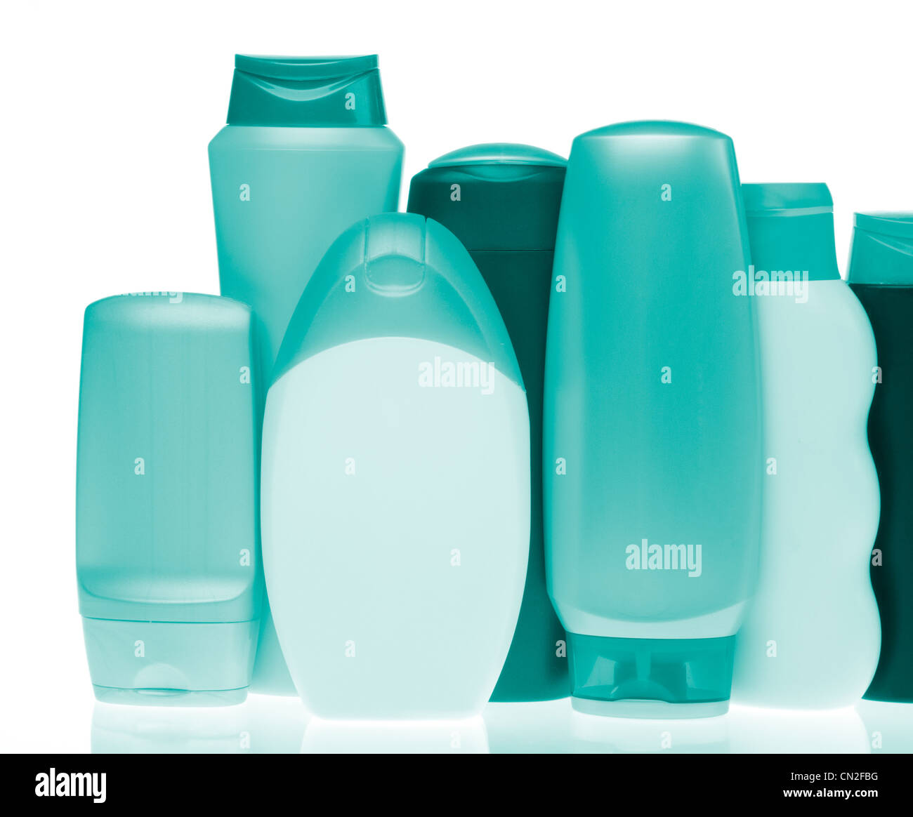 set of cosmetic bottles isolated on white background Stock Photo - Alamy