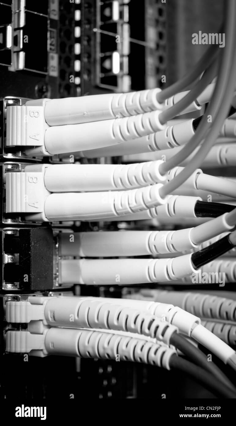 optic fiber cables connected to data center Stock Photo - Alamy