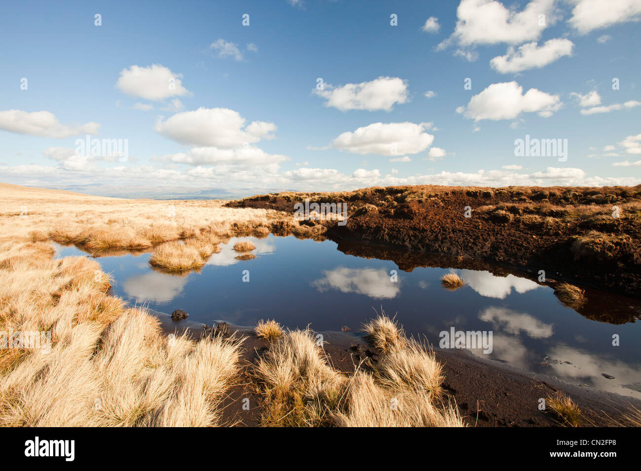 Peat hags near Loadpot Hill above Ullswater in the Lake District, UK ...