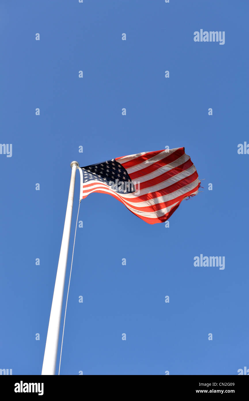 American flag flying Stock Photo - Alamy