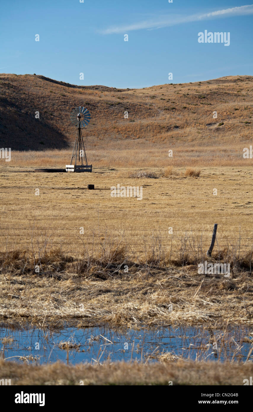 A windmill in the Nebraska Sand Hills Stock Photo - Alamy