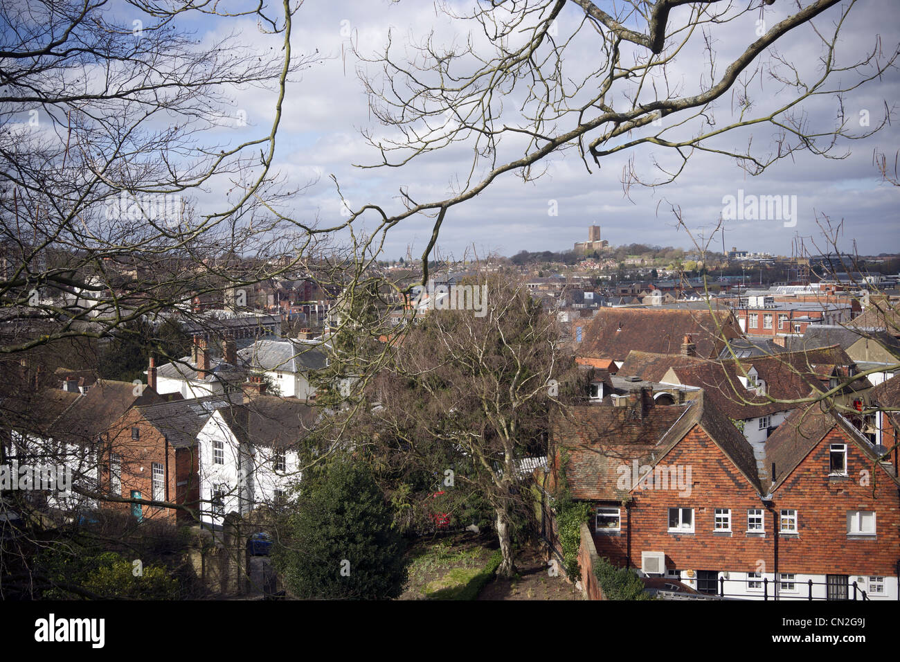 Guildford Town from Castle Hill Stock Photo - Alamy