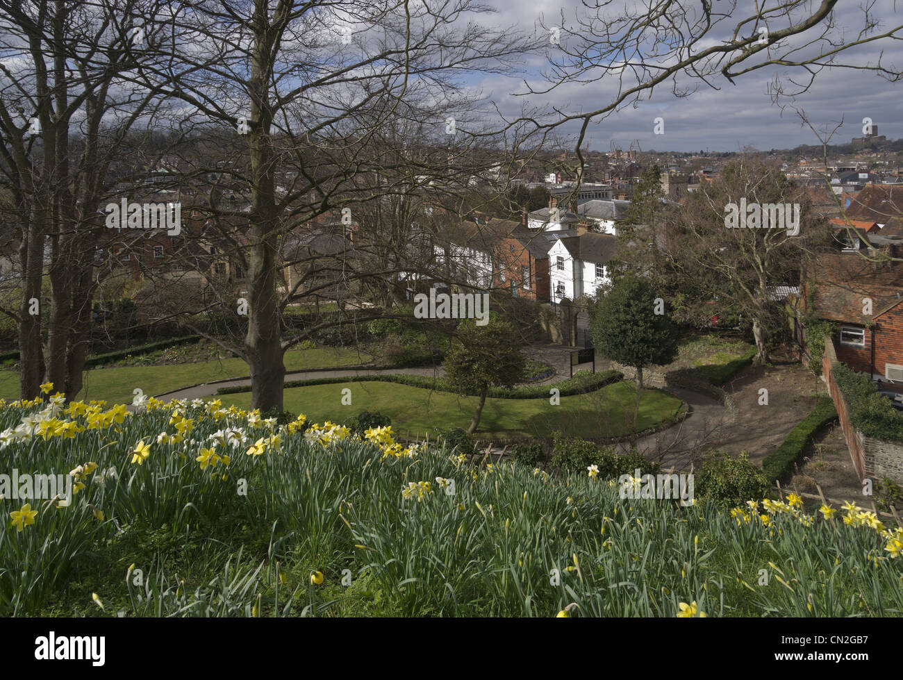 Guildford Town from Castle Hill Stock Photo - Alamy