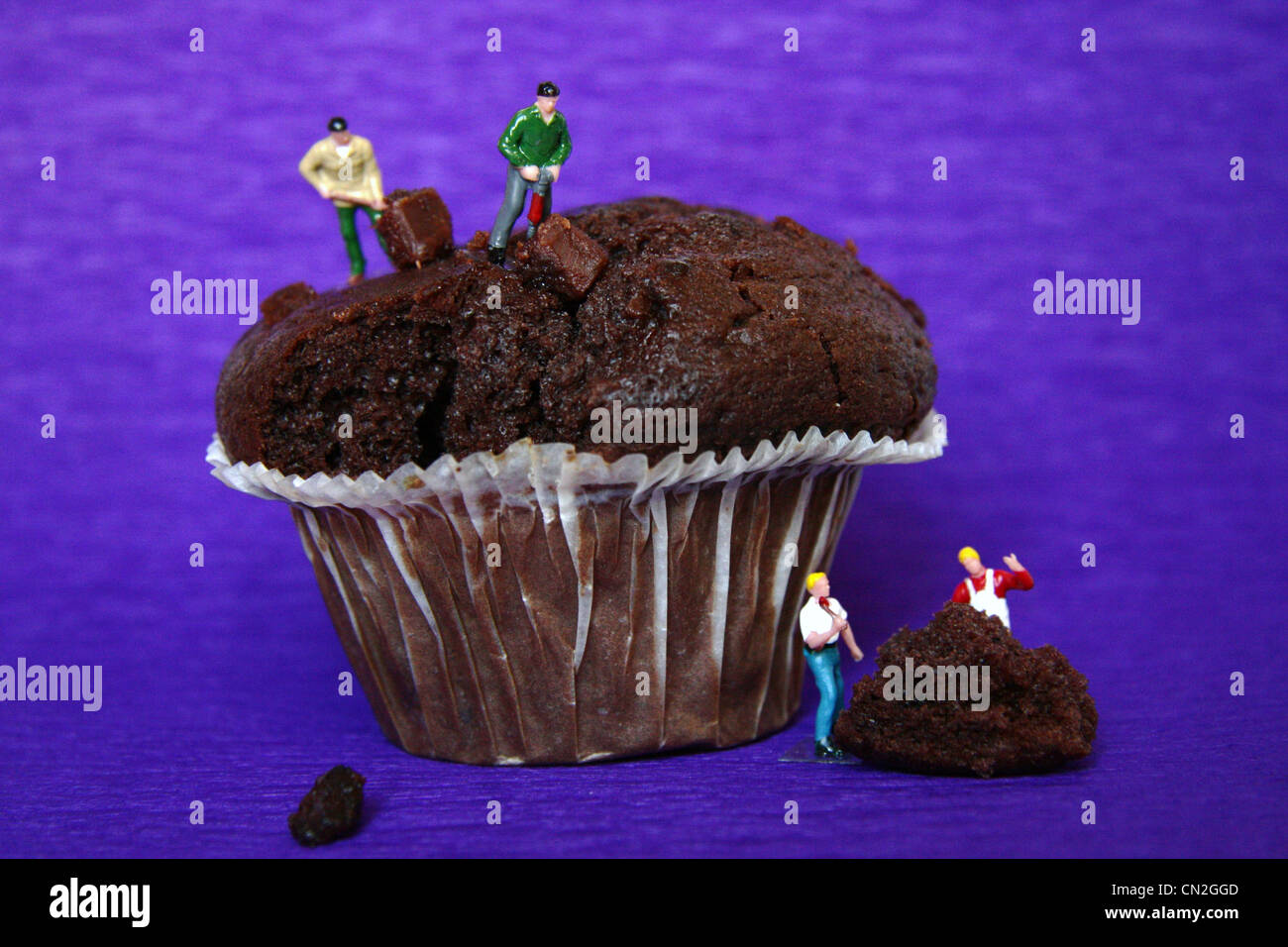 Cake with little men Stock Photo - Alamy