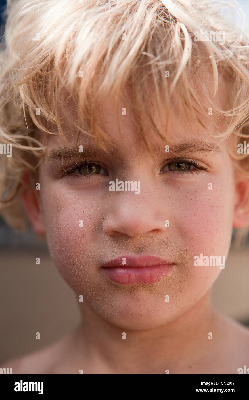 Boy's face, portrait Stock Photo - Alamy