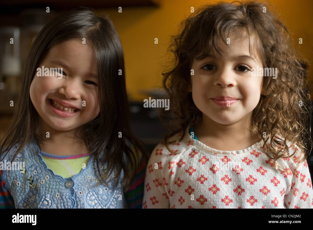 Portrait of two young girls Stock Photo - Alamy