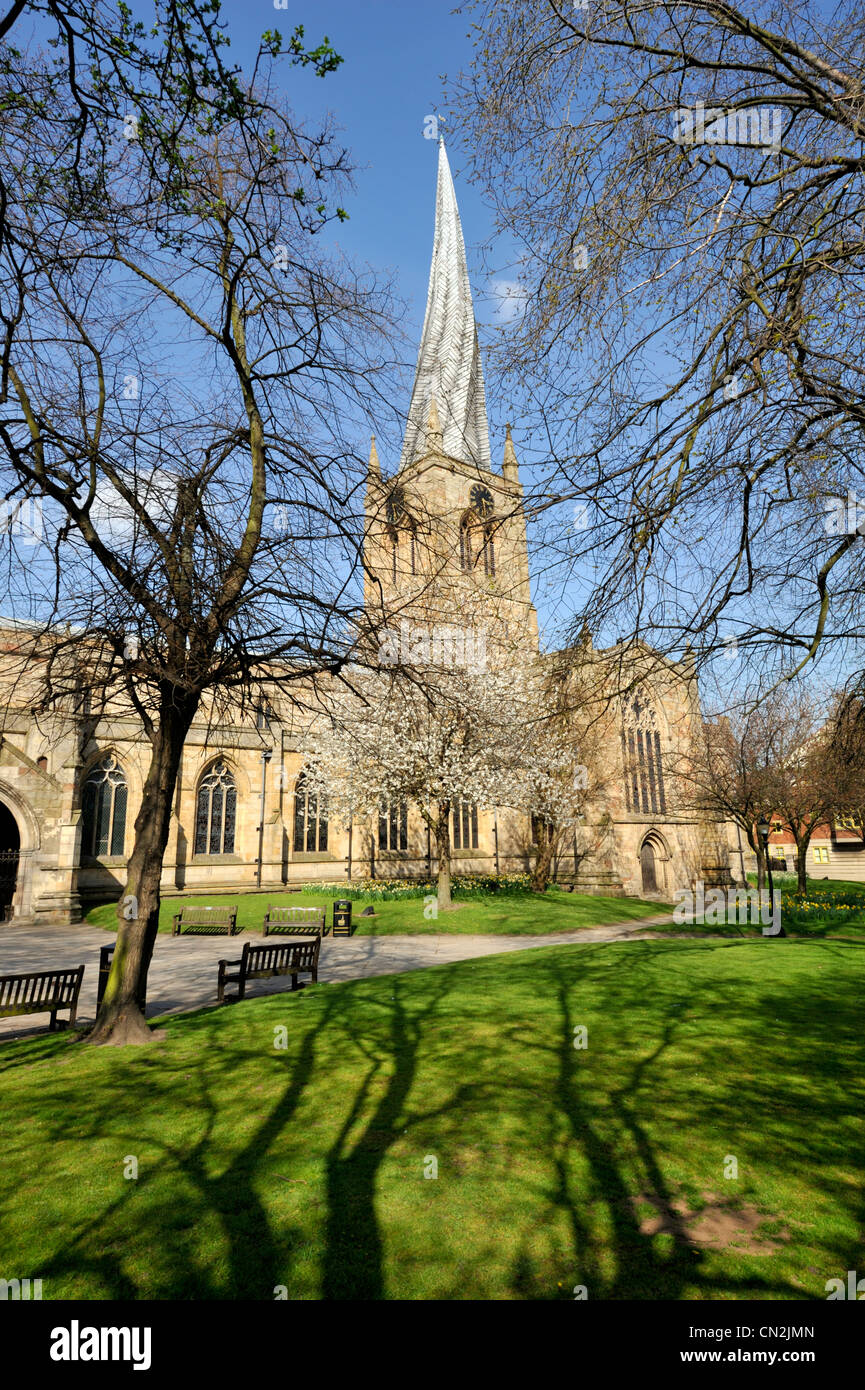 Chesterfield Parish Church of Saint Mary with famous crocked spire ...