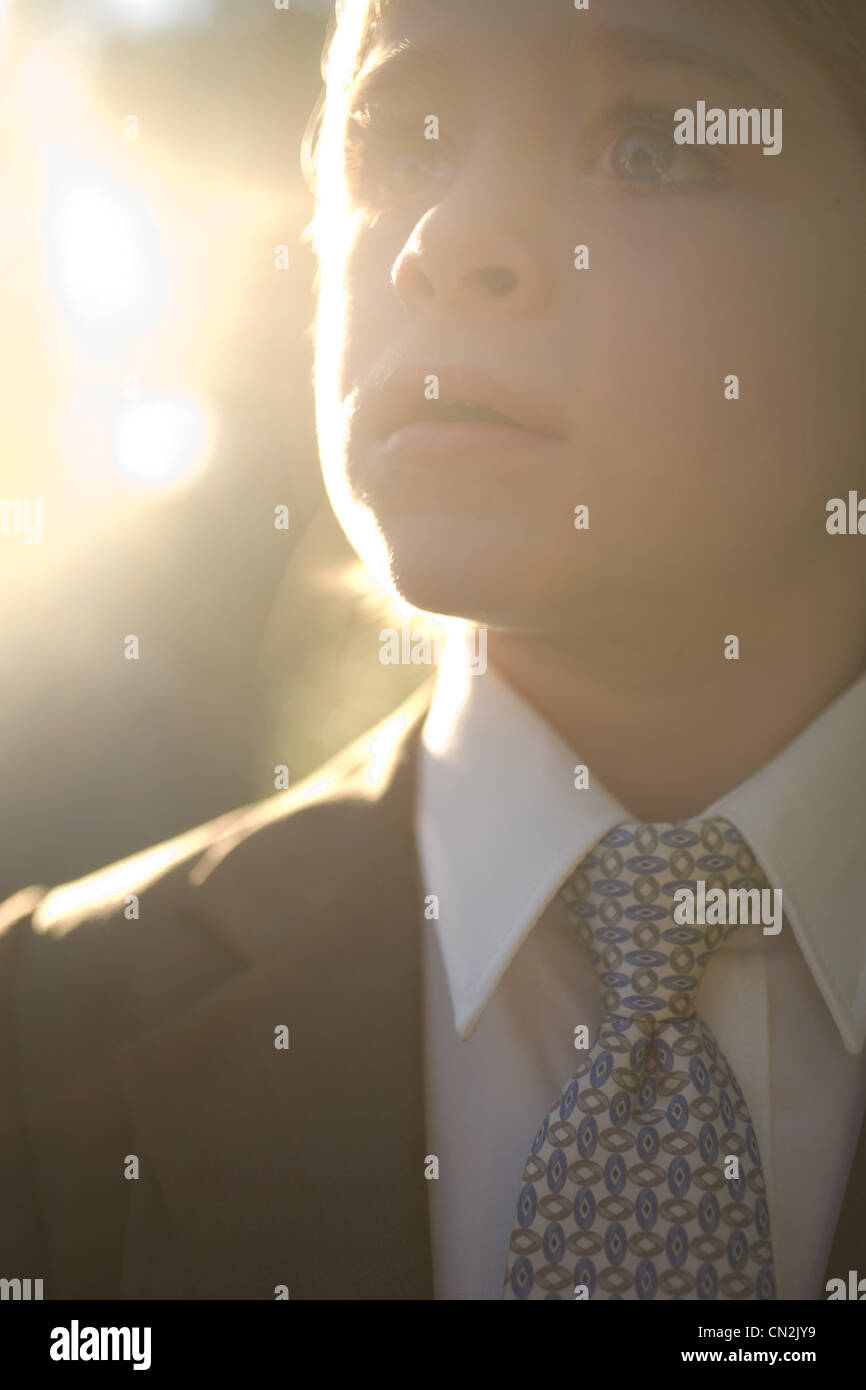 Portrait of young boy wearing shirt and tie Stock Photo - Alamy