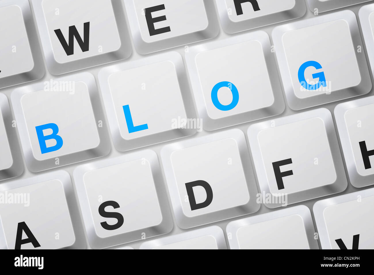 Blog keyboard, computer keyboard keys spells word BLOG Stock Photo - Alamy