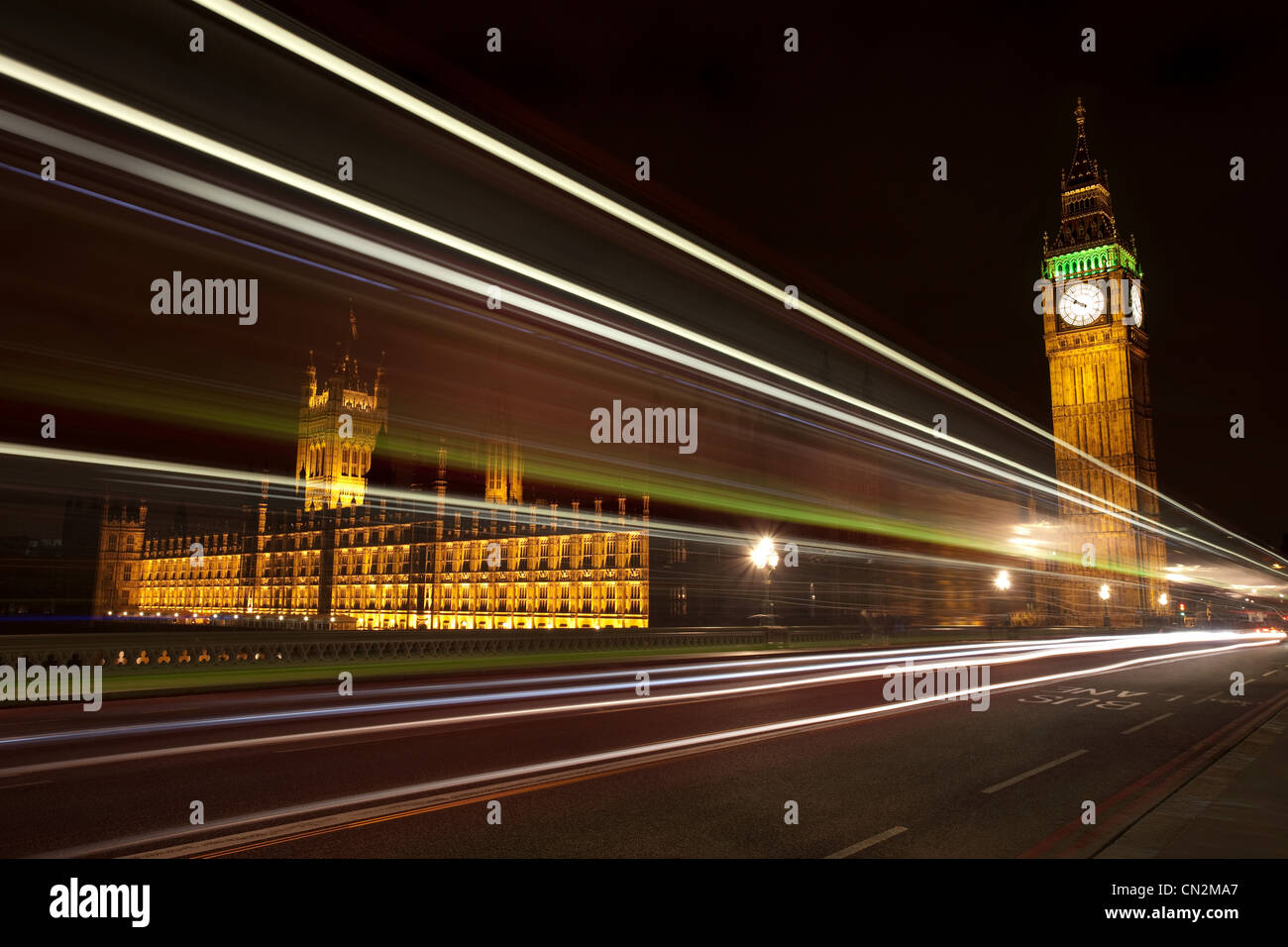 Light trails and Palace of Westminster,London, UK Stock Photo - Alamy