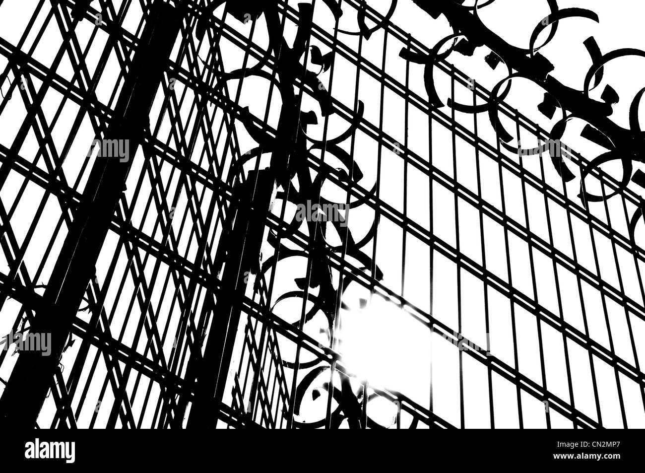 Low security fencing Black and White Stock Photos & Images - Alamy