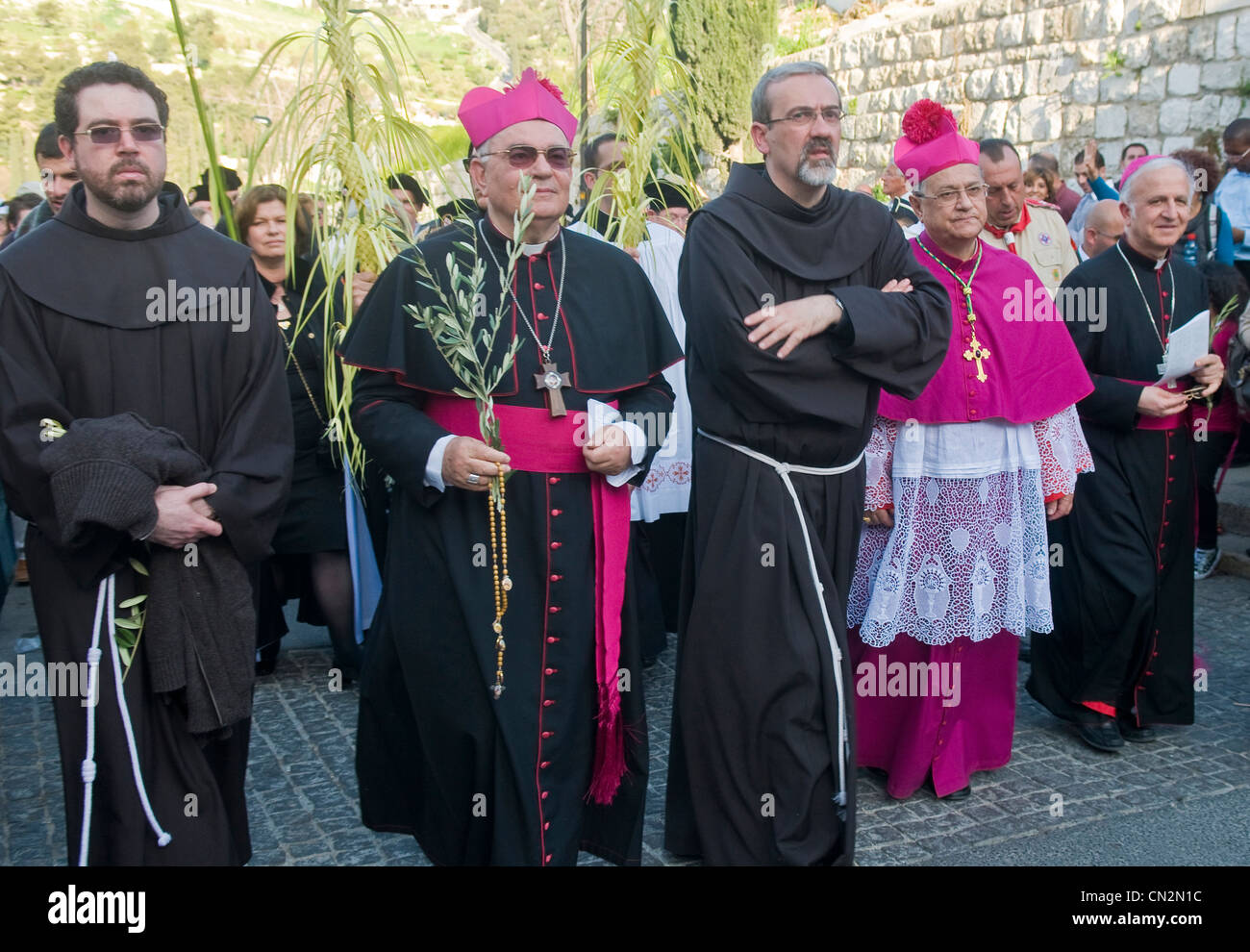 The Latin Patriarch of Jerusalem Fouad Twal take part in the Palm ...