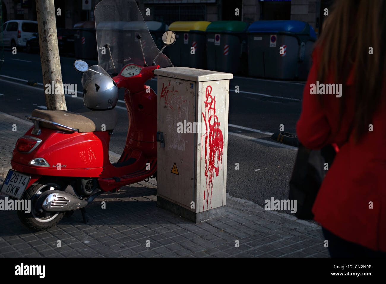 barcelona spain scooter Stock Photo - Alamy