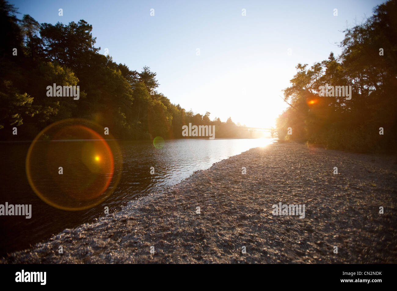 River at sunset Stock Photo - Alamy