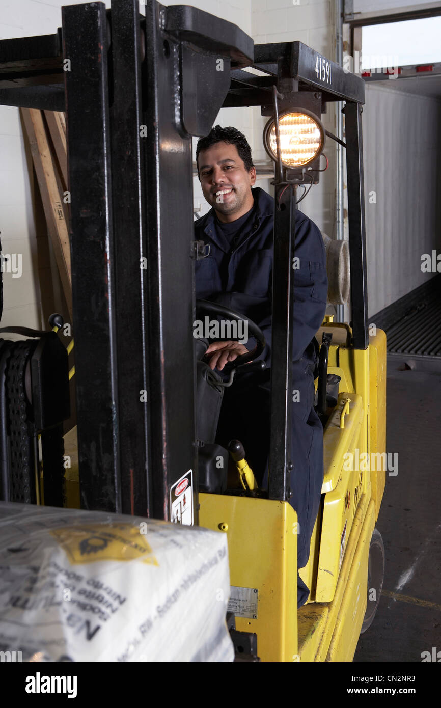 Man Operating Forklift Stock Photo - Alamy