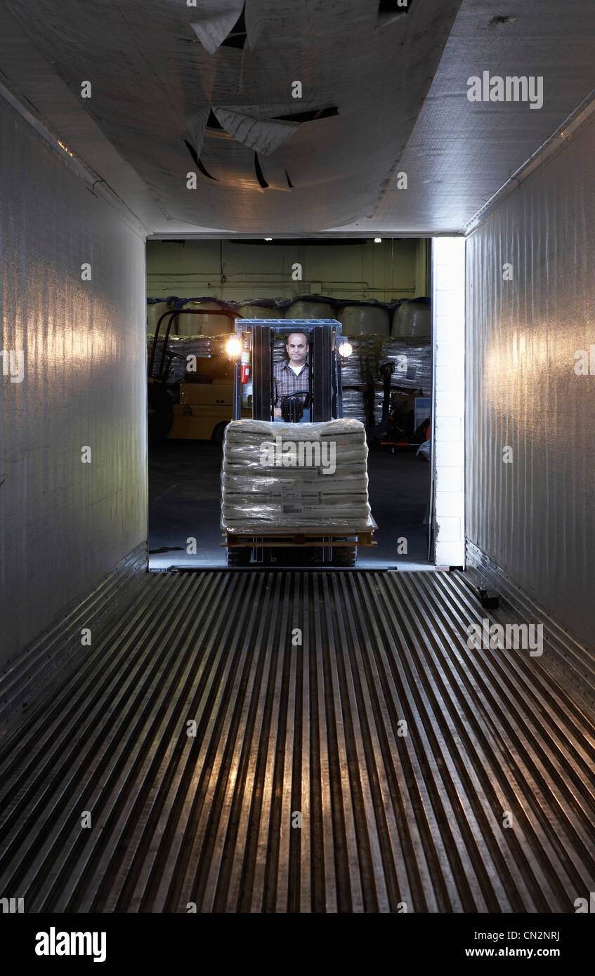 Man Operating Forklift Stock Photo - Alamy