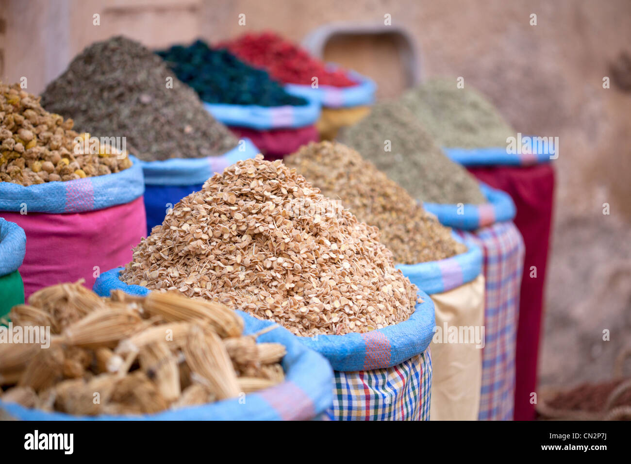 Dried food in sacks Stock Photo - Alamy