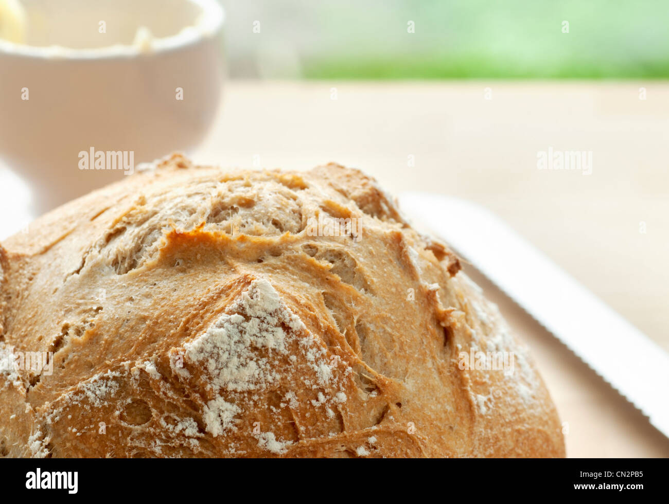 Traditional crusty French bread with butter Stock Photo - Alamy