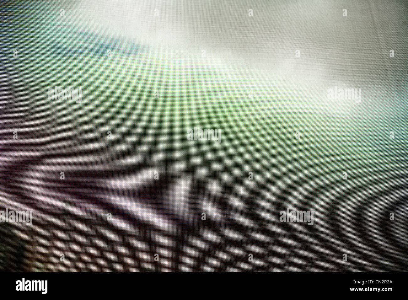 View of buildings through window screen Stock Photo - Alamy