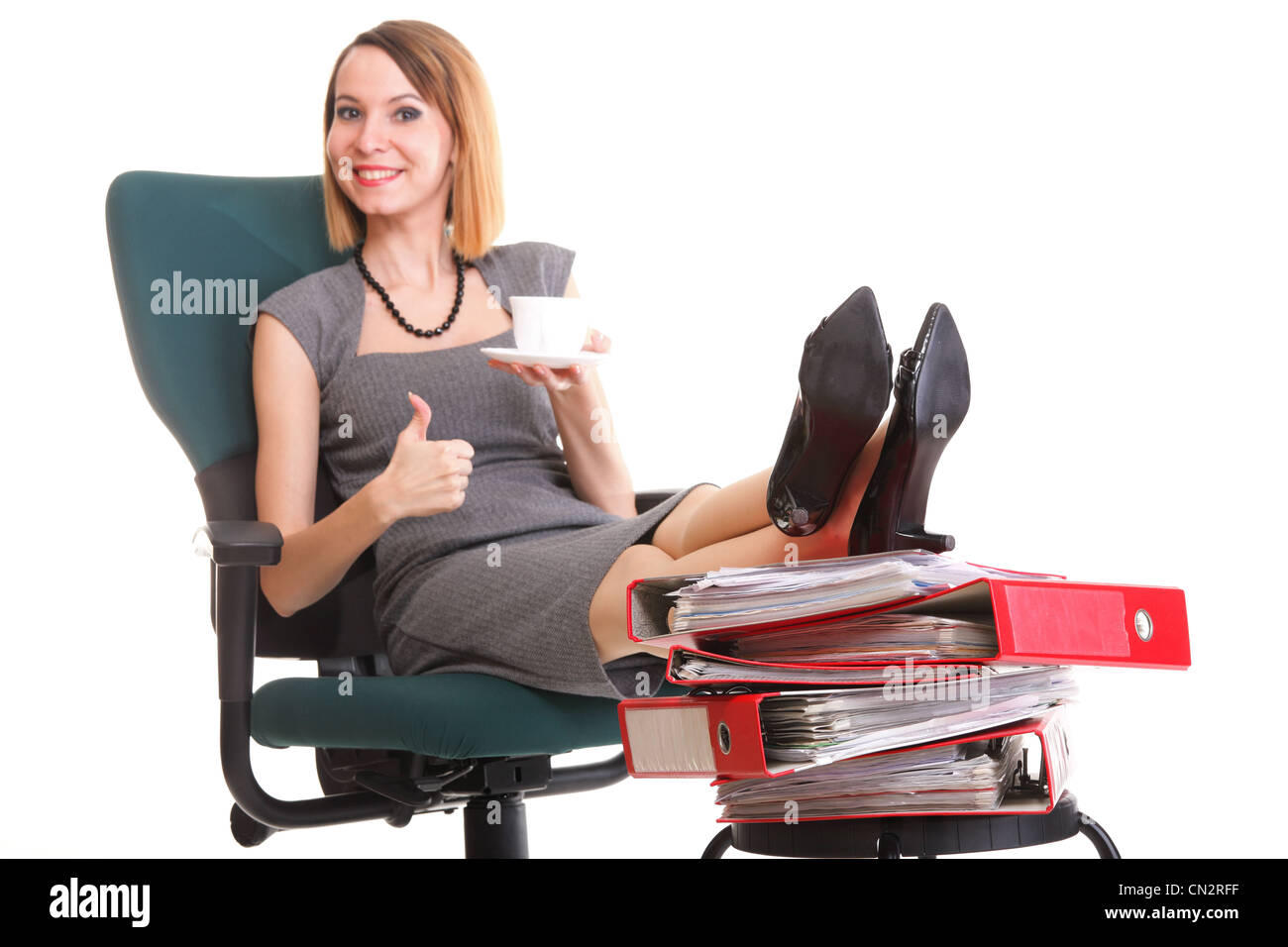 woman businesswoman holding plenty of documents isolated white red ...