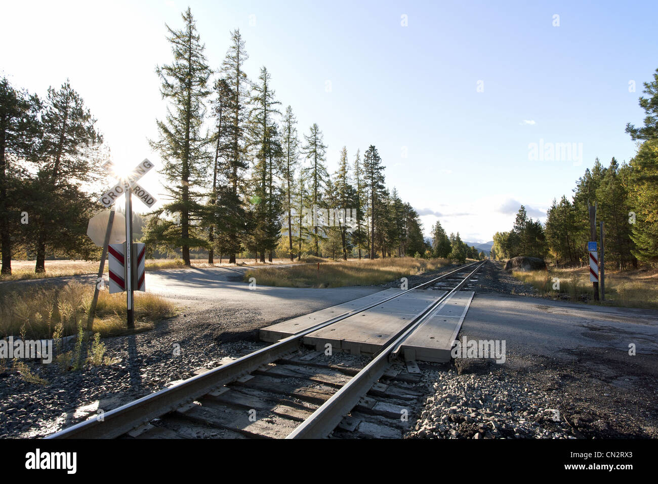 Intersection with the railroad hi-res stock photography and images - Alamy