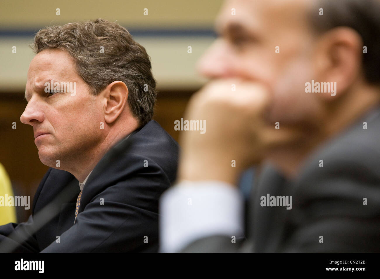 Federal Reserve Chairman Benjamin Bernanke and Treasury Secretary ...