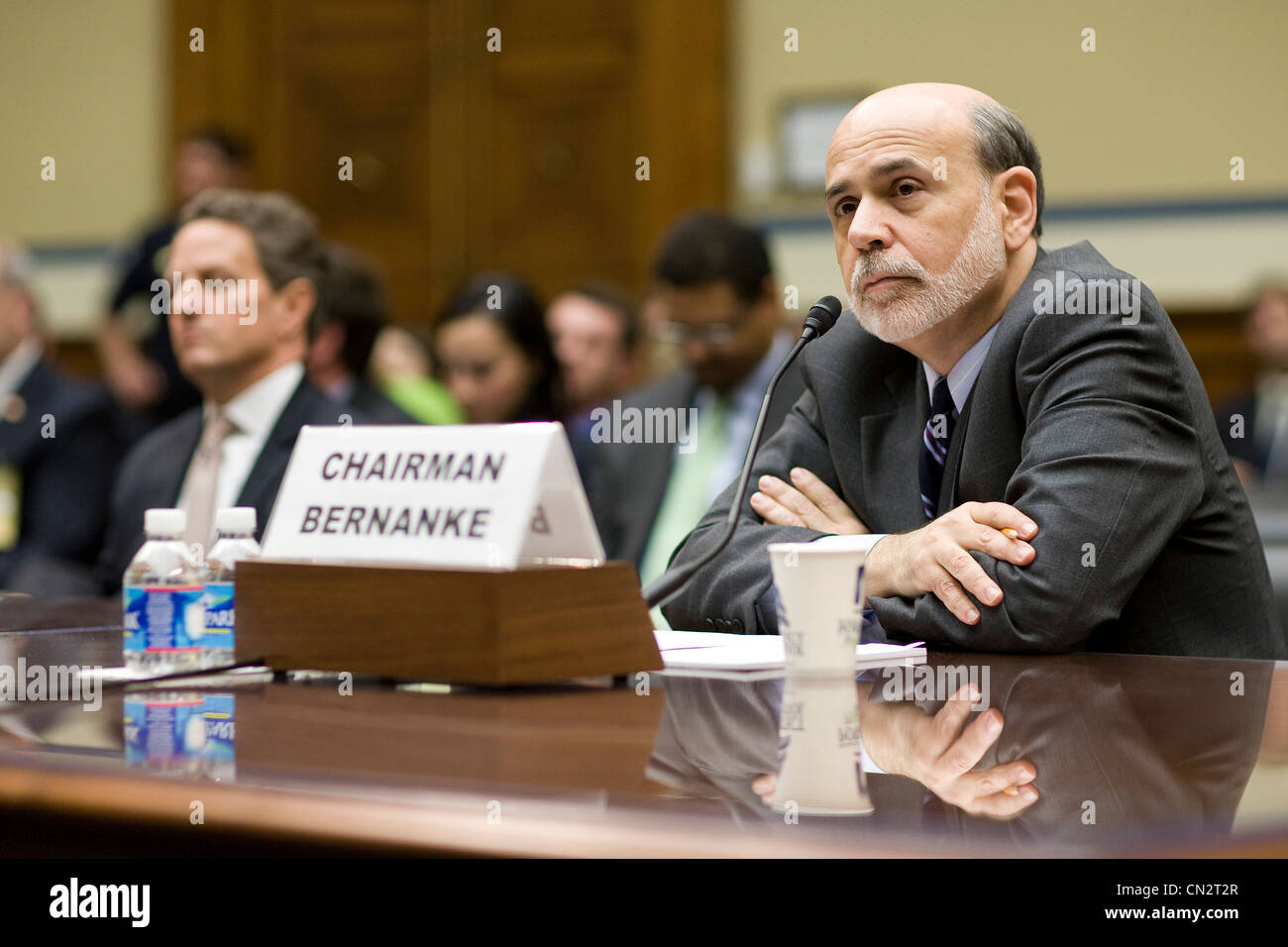 Federal Reserve Chairman Benjamin Bernanke and Treasury Secretary ...