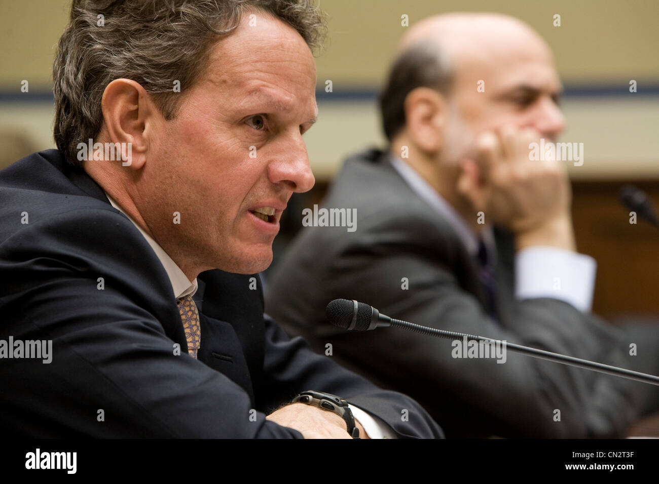 Federal Reserve Chairman Benjamin Bernanke and Treasury Secretary ...