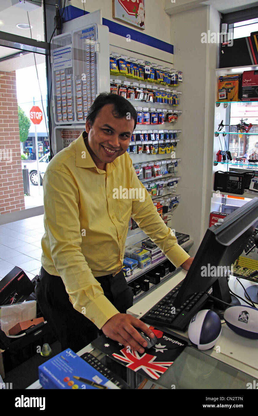 Man working in electronics shop in Katoomba, Blue Mountains, New South ...
