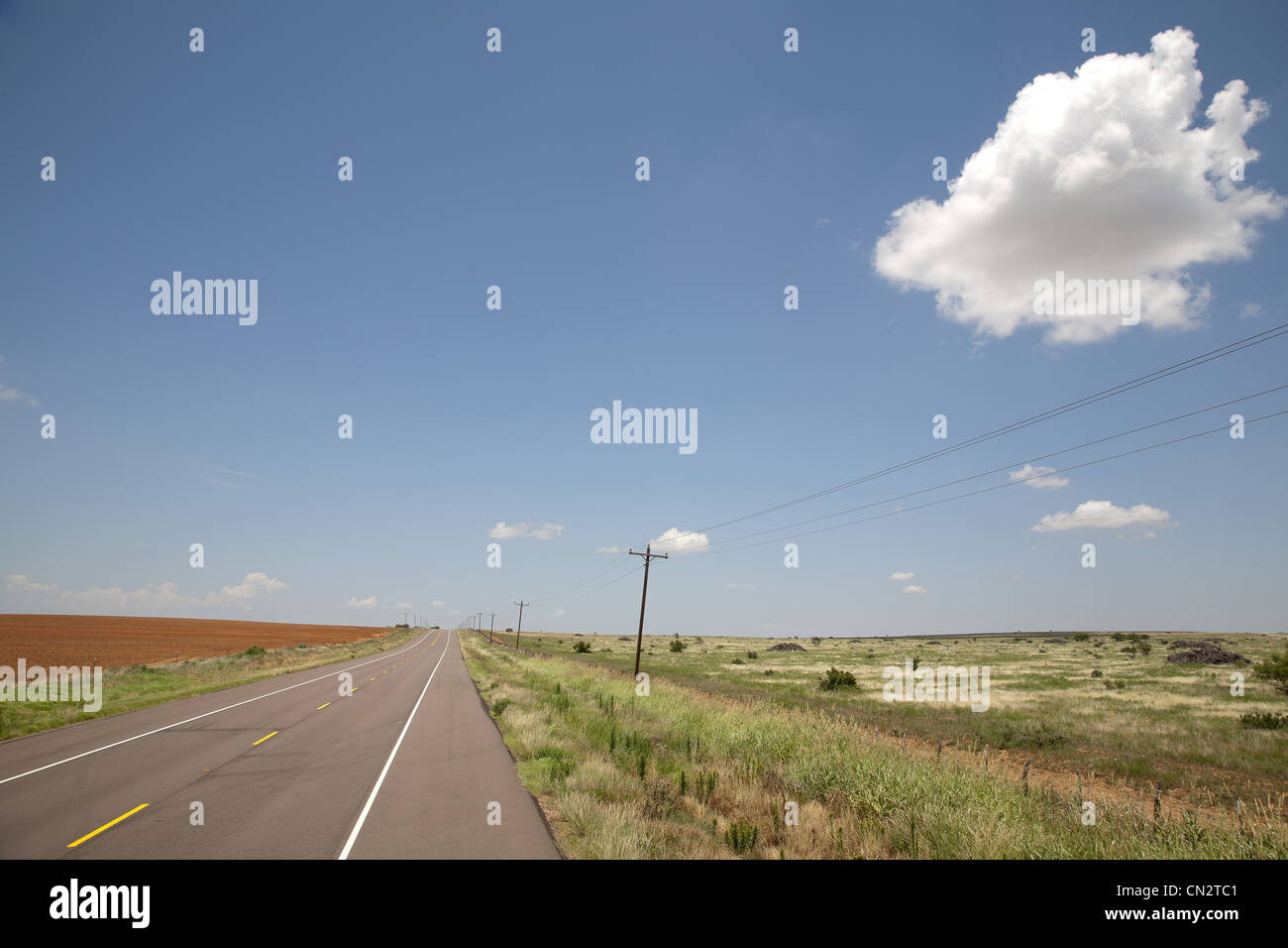 Highway Across Rural Plains, Texas, USA Stock Photo - Alamy